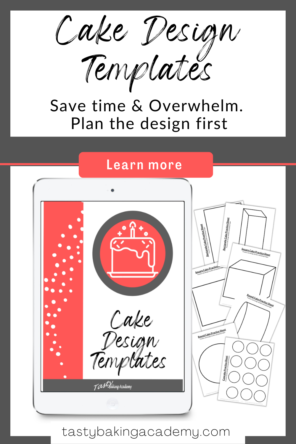 Cake design Templates - Digital PDF - Tasty Baking Academy